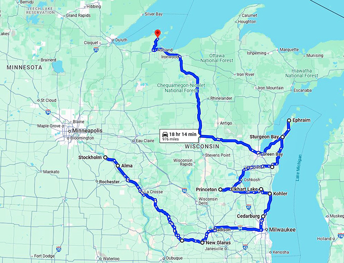 wisconsin picture perfect towns map