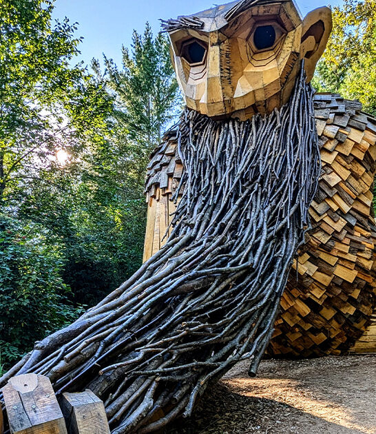 wooden troll sculpture germfask mi ftr