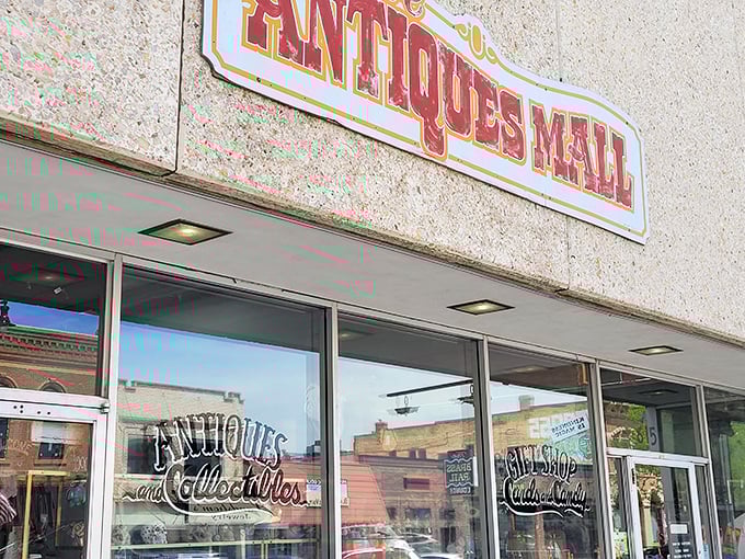 "Step into yesterday!" This vintage storefront isn't just an entrance; it's a time portal promising adventures in nostalgia and unexpected treasures.