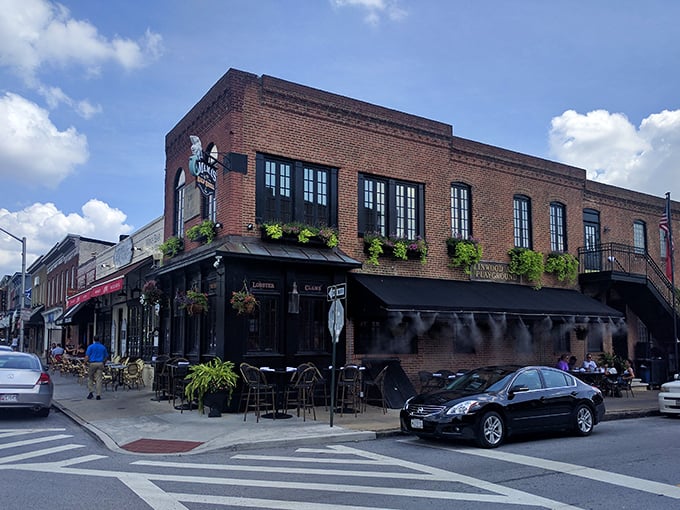 A brick-and-mortar siren song: Mama's On the Half Shell beckons seafood lovers with its charming facade and promise of oceanic delights.