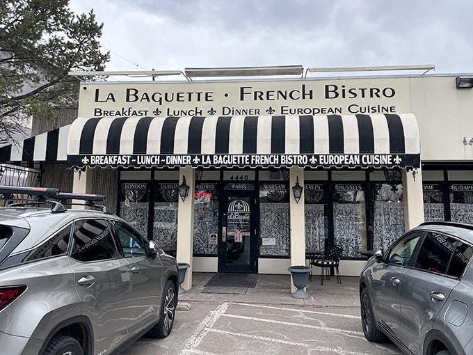 A slice of Paris in the Rockies! La Baguette's charming facade promises a French escape without the jet lag.