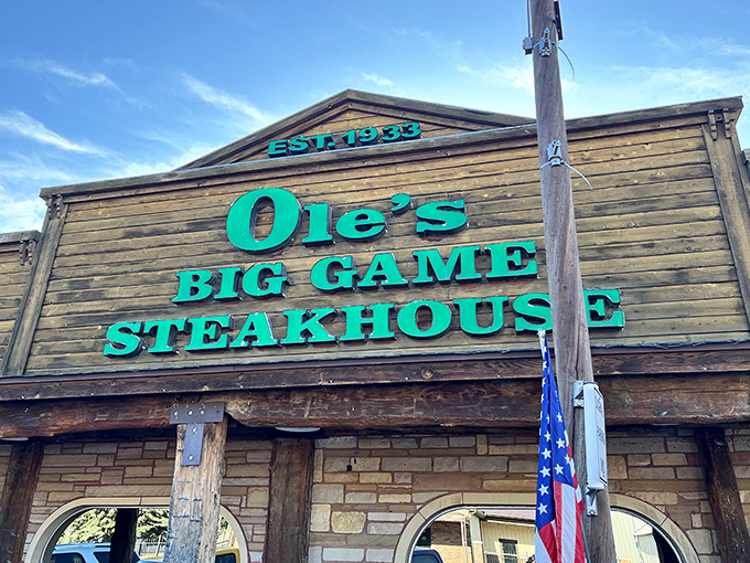 Welcome to Ole's, where the steaks are big and the decor is... bigger! This wooden wonder has been serving up surprises since 1933.