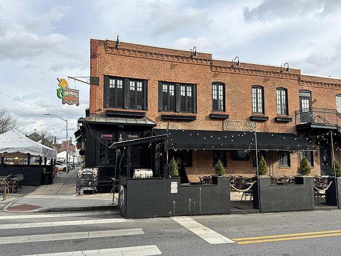 A brick-and-mortar siren song: Mama's On the Half Shell beckons seafood lovers with its charming facade and promise of oceanic delights.