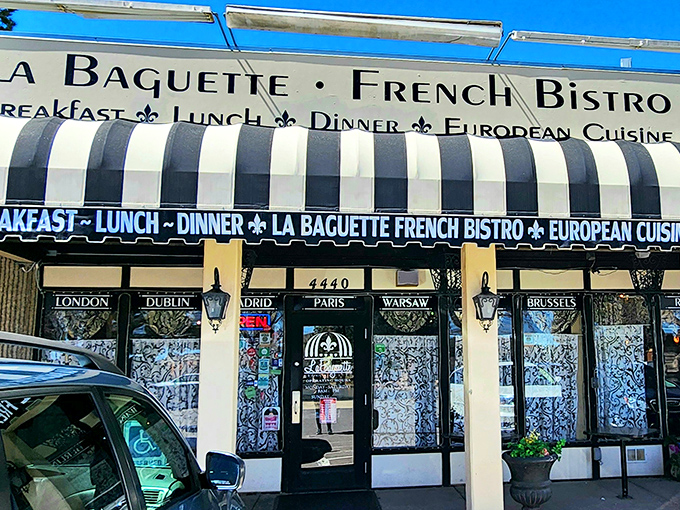 A slice of Paris in the Rockies! La Baguette's charming facade promises a French escape without the jet lag.