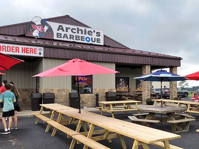The barbecue beacon of McHenry beckons with its rustic charm and promise of smoky delights. Those picnic tables have heard countless "mmms" of satisfaction.