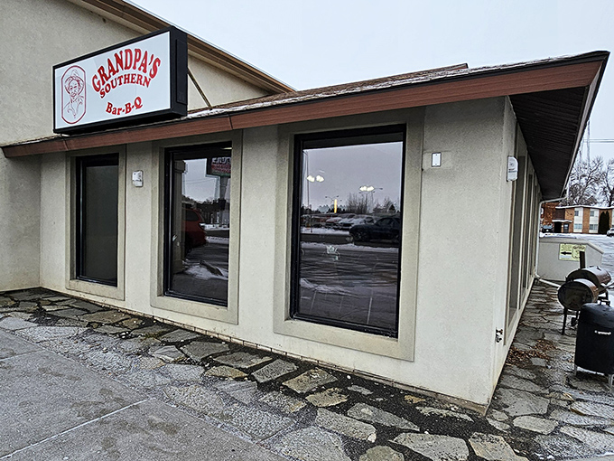 Welcome to BBQ heaven! Grandpa's Southern BBQ stands proud, promising smoky delights that'll make your taste buds dance with joy. 