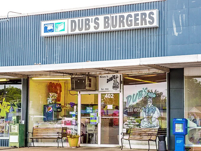 Time-travel never tasted so good! Dub's Burgers, serving up nostalgia and juicy patties since 1961. Who needs a DeLorean when you've got this flavor machine?