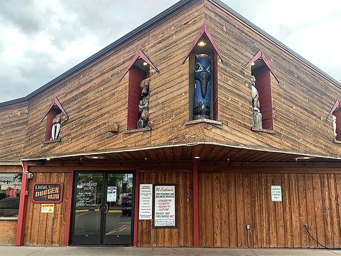 Rustic charm meets burger paradise! This wooden wonder looks like it was plucked from a frontier town and dropped into modern-day Anchorage.