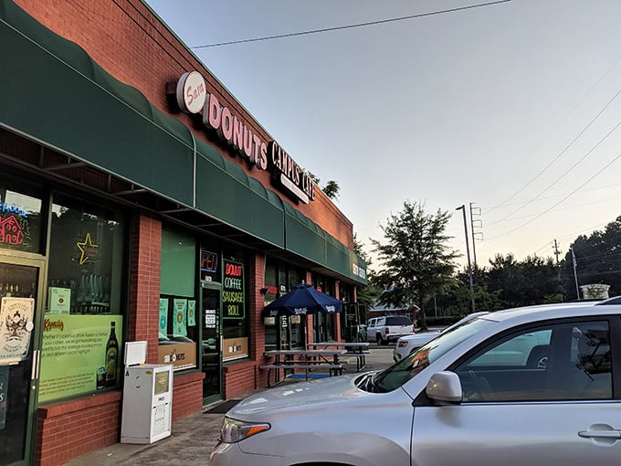 A siren song of sugar and spice! Sarah Donuts' unassuming storefront hides a treasure trove of delectable treats waiting to be discovered.