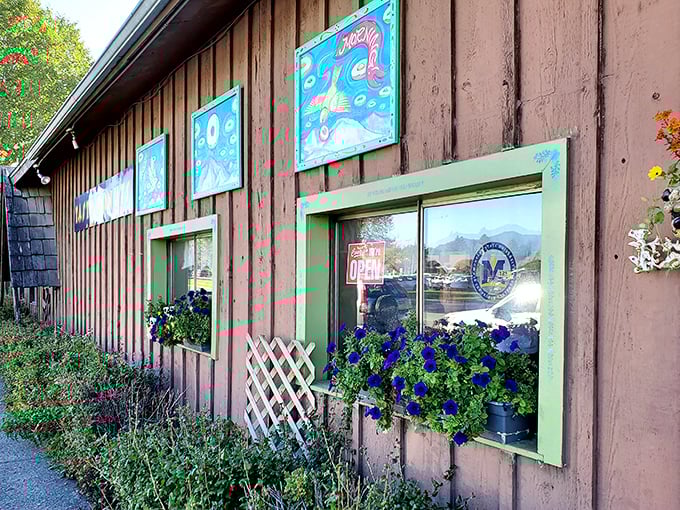 Welcome to donut paradise! This charming wooden exterior hides a world of sugary delights that would make Willy Wonka jealous.