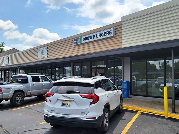 Time-travel never tasted so good! Dub's Burgers, serving up nostalgia and juicy patties since 1961. Who needs a DeLorean when you've got this flavor machine?