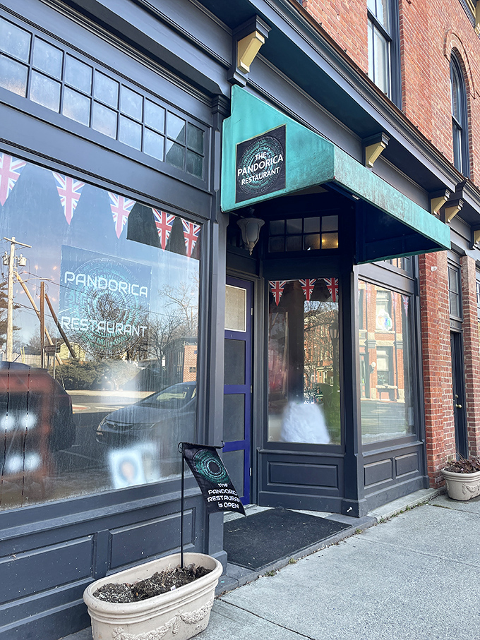 A TARDIS-blue door beckons you into a world where British charm meets sci-fi whimsy. Step inside The Pandorica, where time and taste collide!