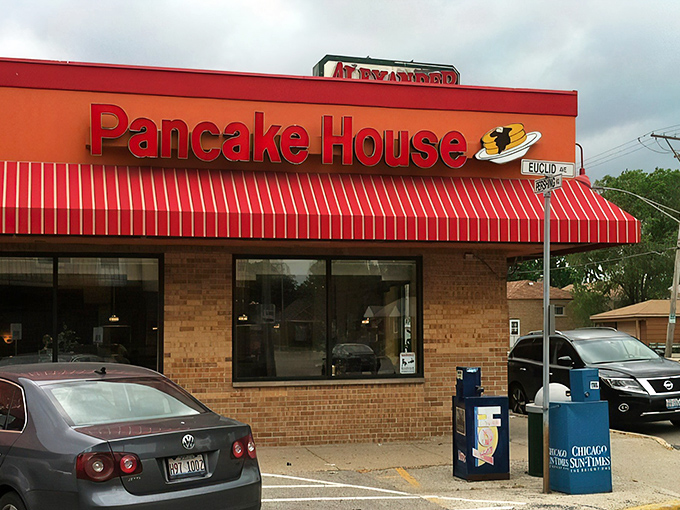 A beacon of breakfast bliss! Alexanders' vibrant exterior promises pancake perfection and morning magic, like a sunrise for your taste buds.