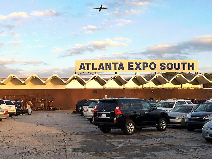Welcome to the time machine! Atlanta Expo South: where planes fly overhead and treasures await below.
