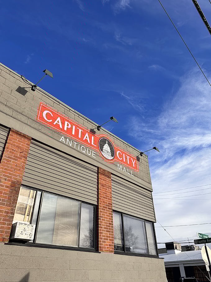 Welcome to the time machine! Capital City Antique Mall's exterior promises a journey through decades, all under one roof.