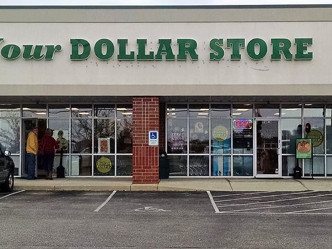 The unassuming storefront belies the treasure trove within. Like finding a secret portal to bargain heaven in Cincinnati's retail landscape.