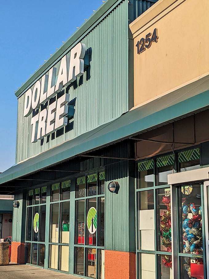 Welcome to the Emerald City of savings! This Dollar Tree's facade promises a treasure trove of bargains that would make even Scrooge McDuck do a double-take.