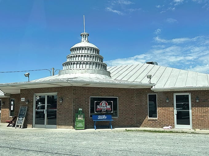 The iconic Capitol dome crowns this humble brick building, announcing to the world that barbecue royalty resides within these unpretentious walls.