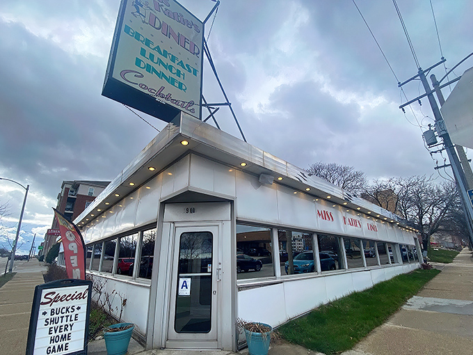 The classic white exterior with bold red lettering stands like a time capsule on Clybourn Street&mdash;Milwaukee's answer to Edward Hopper's "Nighthawks," but with better hash browns.