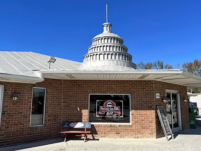 The iconic Capitol dome crowns this humble brick building, announcing to the world that barbecue royalty resides within these unpretentious walls.