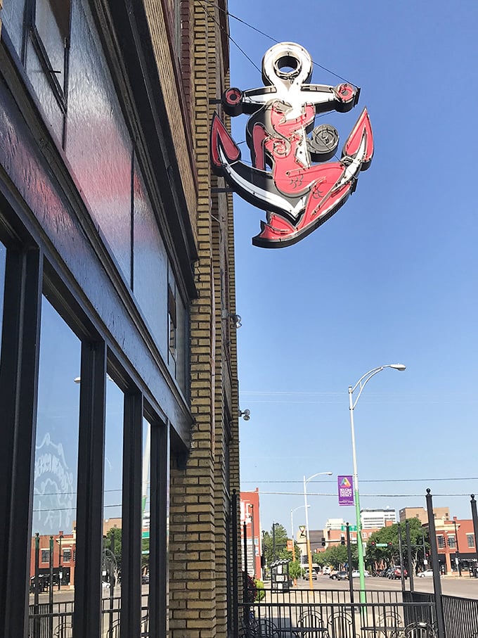 Behold, the yellow brick road to sandwich nirvana! The Anchor's exterior promises a journey more exciting than Dorothy's trip to Oz.