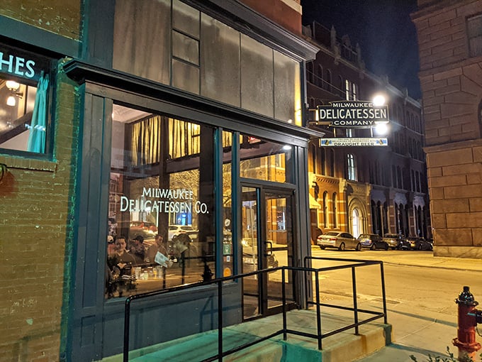 A beacon of deliciousness in the urban jungle! Milwaukee Delicatessen Company's storefront promises a culinary adventure that'll make your taste buds dance.
