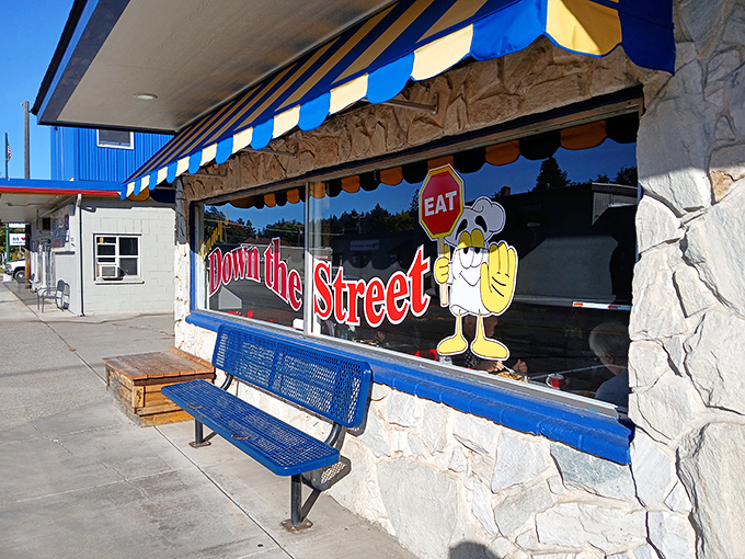 Welcome to waffle wonderland! This cheery facade promises comfort food and nostalgia by the plateful.