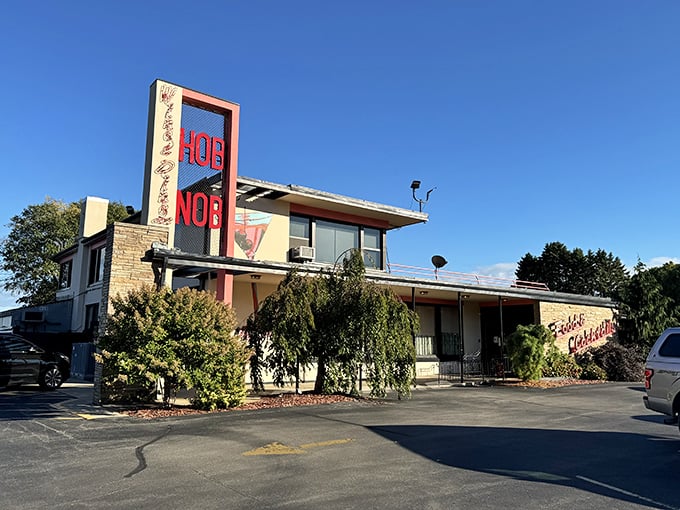 Welcome to the HobNob, where retro charm meets modern appetite. This neon-lit beacon of culinary nostalgia is your gateway to a world of prime rib and classic cocktails.