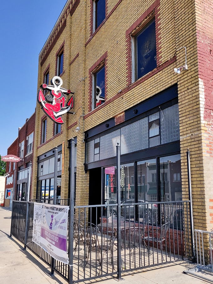 Behold, the yellow brick road to sandwich nirvana! The Anchor's exterior promises a journey more exciting than Dorothy's trip to Oz.