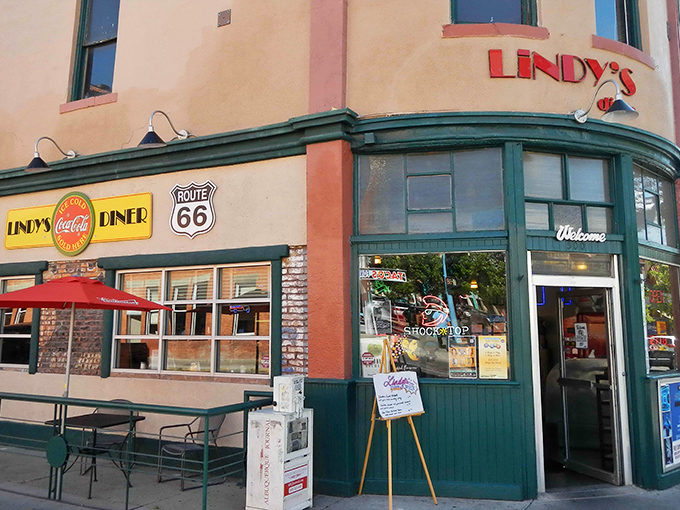 A mint-green time machine on the corner of nostalgia and deliciousness. Lindy's Diner beckons with its retro charm and promise of comfort food that'll transport you back to simpler times.