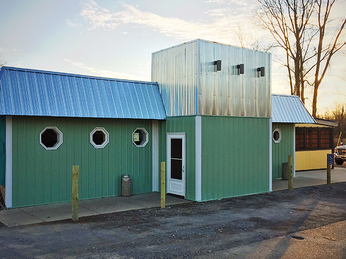 Ahoy, seafood lovers! This mint-green maritime marvel is like a lighthouse for hungry landlubbers, beckoning with promises of oceanic delights.