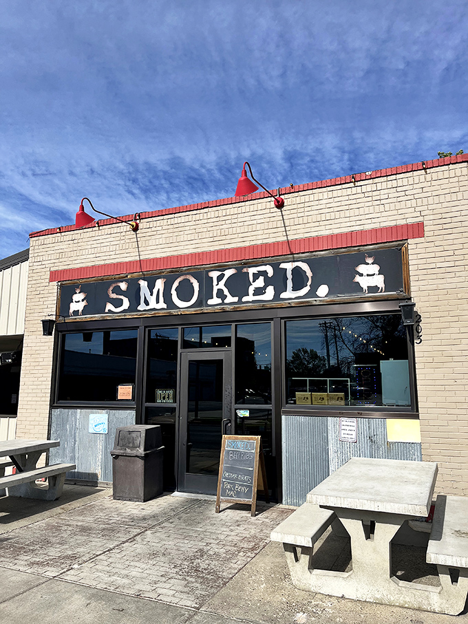 Welcome to SMOKED, where the aroma of barbecue is your first delicious greeting. This unassuming exterior hides a world of smoky wonders within.