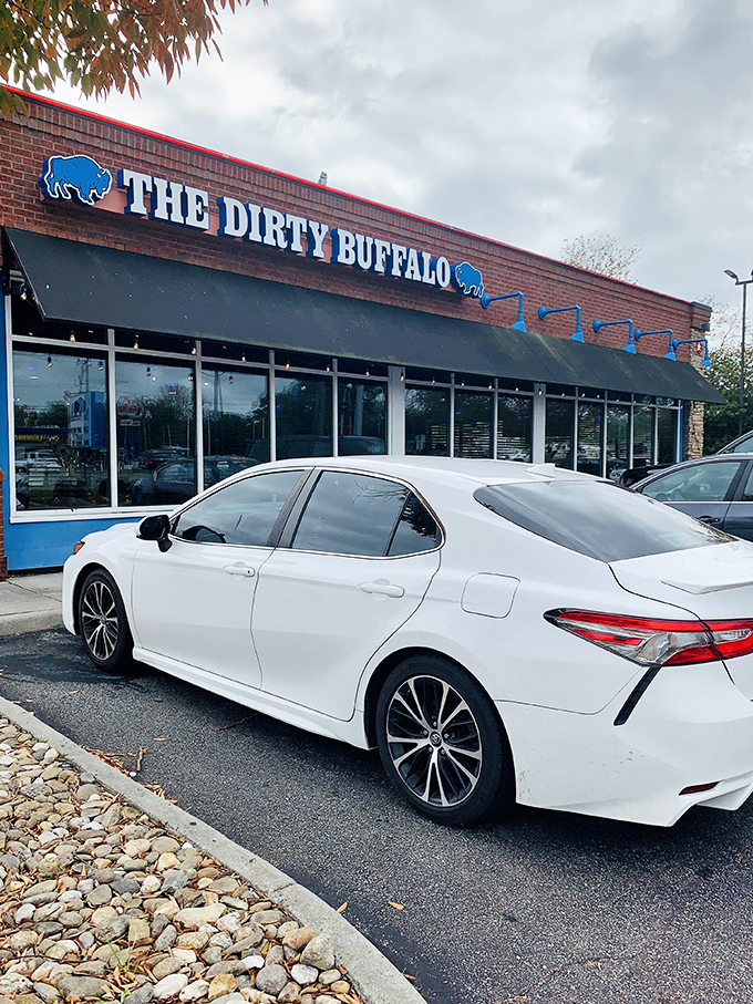 The stone and brick exterior with that iconic blue buffalo sign isn't just a restaurant front&mdash;it's a beacon of hope for the wing-deprived masses of Norfolk.