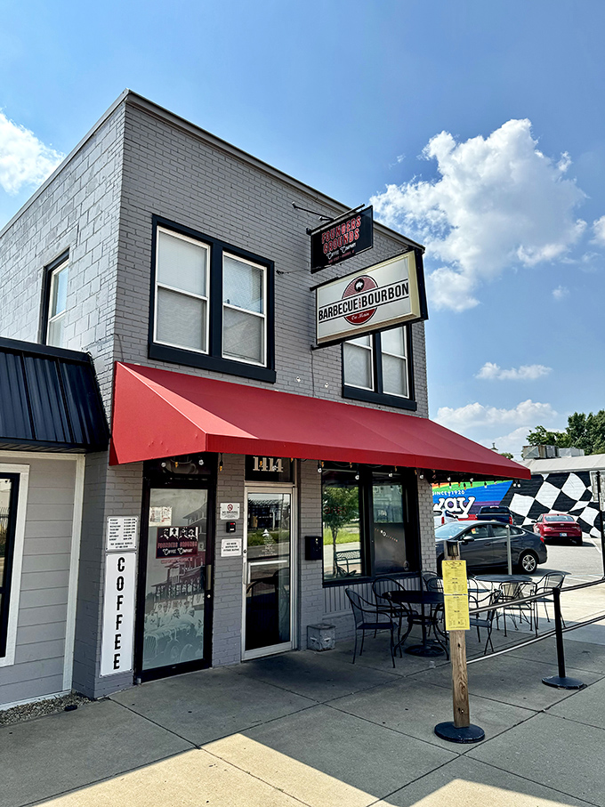 Welcome to flavor town! Barbecue and Bourbon's unassuming exterior hides a world of smoky delights waiting to be discovered.