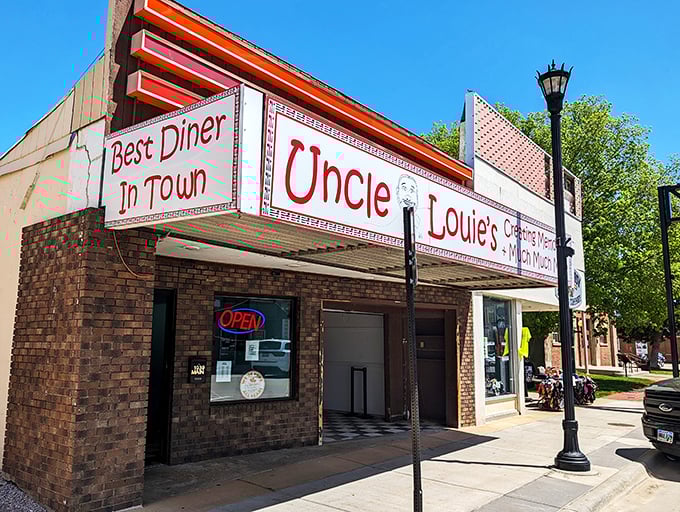 "Best Diner in Town" isn't just a slogan here&mdash;it's a promise. Uncle Louie's facade beckons like a beacon of comfort food, drawing in hungry souls with its retro charm.