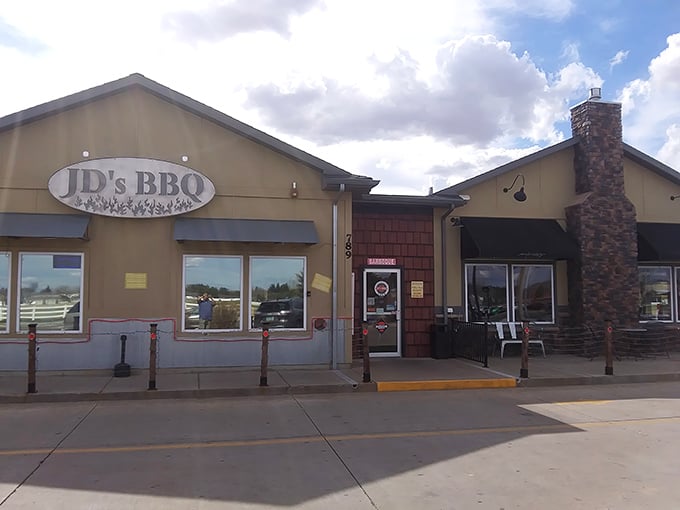 Welcome to BBQ paradise! JD's exterior might be unassuming, but inside lies a smoky wonderland that'll make your taste buds do a happy dance.