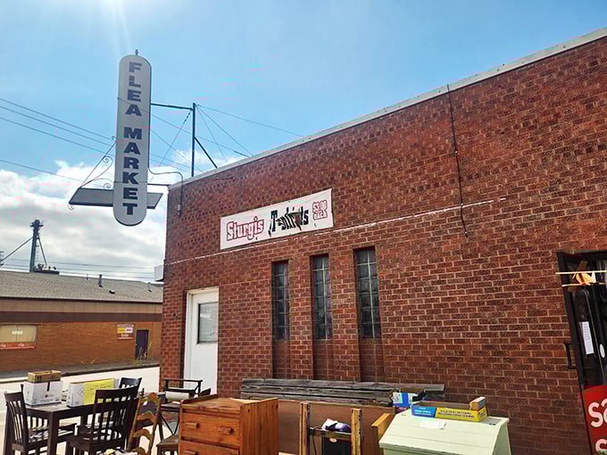 Welcome to the brick-and-mortar time machine! This unassuming exterior houses a wonderland of nostalgia and unexpected treasures. Step right up, folks!