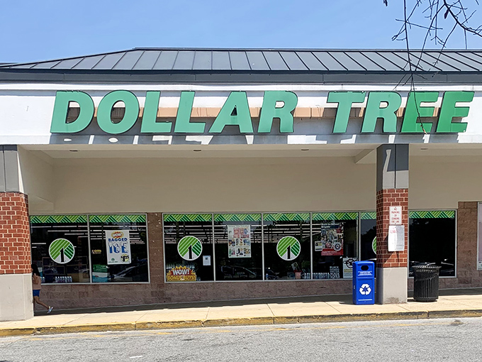Welcome to the green-and-white gateway of frugal fantasies! This Dollar Tree facade promises a wonderland of wallet-friendly treasures waiting to be discovered.