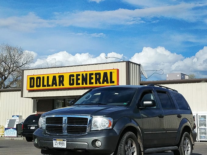 Welcome to the yellow brick road of savings! This Dollar General in North Platte, Nebraska, is where bargain hunters' dreams come true.