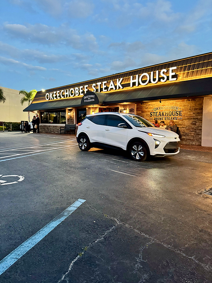 The unassuming exterior of Okeechobee Steak House belies the culinary treasures within. Florida's oldest steakhouse has been quietly dominating the beef scene since 1947.