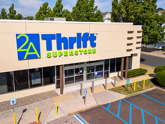 The iconic blue and yellow sign beckons like a siren call to bargain hunters. 2nd Ave Thrift Superstore isn't just big&mdash;it's Pennsylvania-sized enormous.