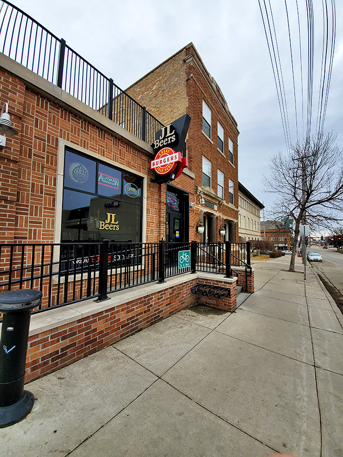 Welcome to burger paradise! JL Beers' brick facade may look unassuming, but inside lies a world of meaty marvels and hoppy delights.