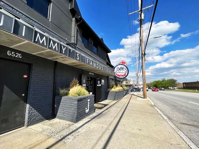 Jimmy's Famous Seafood: Where crab dreams come true and seafood lovers find their happy place. This unassuming exterior hides a treasure trove of oceanic delights waiting to be discovered.