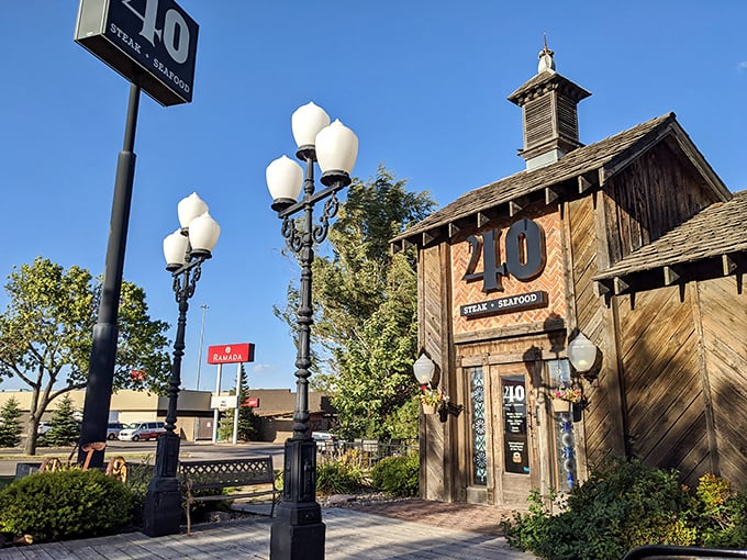 Welcome to 40 Steak and Seafood, where rustic charm meets culinary magic! This wooden wonder looks like it teleported from a New England fishing village to the heart of Bismarck.