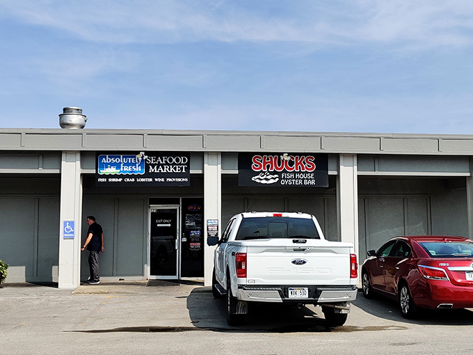 Shucks Fish House & Oyster Bar: Where the ocean meets the prairie. This unassuming storefront is like finding a pearl in Nebraska's cornfield.