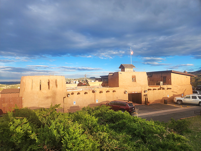 A fortress of flavor! The Fort stands tall against the Colorado sky, promising a culinary adventure that's part history lesson, part feast for the senses.