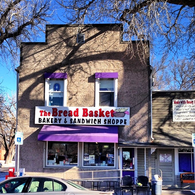 A purple-trimmed oasis of carb-laden bliss! The Bread Basket's unassuming exterior hides a world of deliciousness waiting to be discovered.