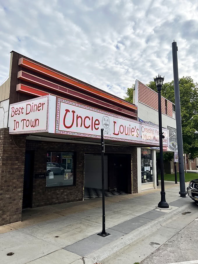 "Best Diner in Town" isn't just a slogan here&mdash;it's a promise. Uncle Louie's facade beckons like a beacon of comfort food, drawing in hungry souls with its retro charm.