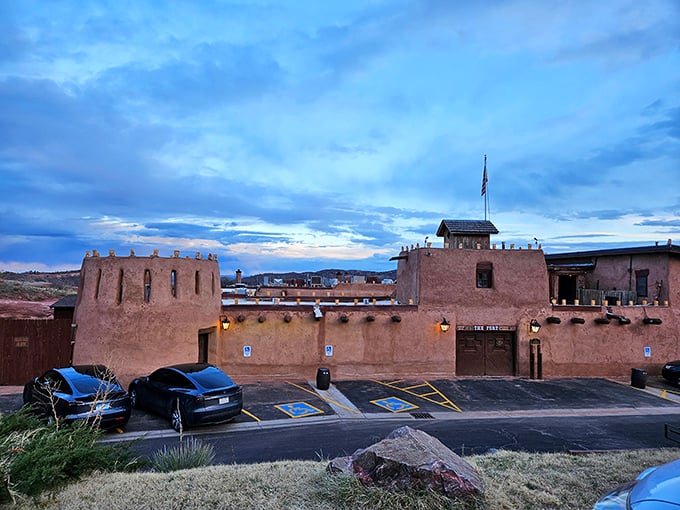 A fortress of flavor! The Fort stands tall against the Colorado sky, promising a culinary adventure that's part history lesson, part feast for the senses.