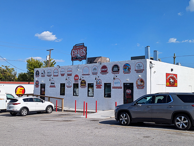 Welcome to flavor town! Chaps Pit Beef's exterior is a billboard of culinary acclaim, proving that sometimes the best things come in unassuming packages.